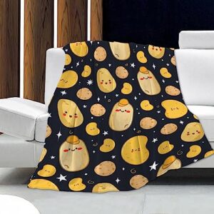 Potatoes Blanket Gift for Girl Women Blanket Super Soft Cozy Warm Throw for Couch Bed Sofa Office Decor All Season 50 * 40" S for Kid