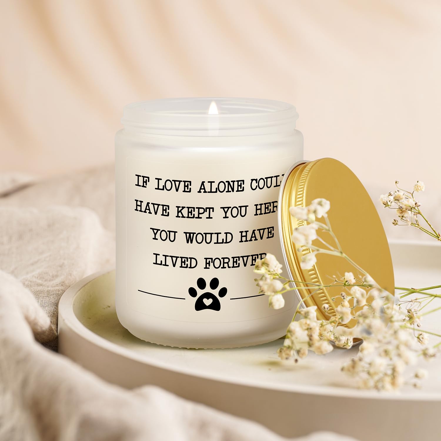 Pet Memorial Gifts for Loss of Dog Cat, Sympathy Gift for Pets Loss, Dog Bereavement Gift, Cat Memorial Candle, Remembrance Gift in Memory of Dog, Passing Away Condolence Present for Friends Pet Owner