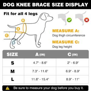 JUANWAN Dog Knee Brace Leg Braces - Dog Canine Knee Stifle Brace Wrap Dog Knee Brace for Torn ACL Hind Leg Joint Pain Muscle Sore Pet Brace Reduces Pain and Inflammation (M)