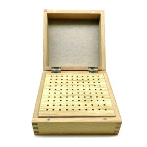 JTS Bur Holder Organizer Box Holds 100 Jewelry Burs Storage 3/32" Jewelers Bench Organizer Deluxe Box with Dual Magnetic Self Lock Lid Cover