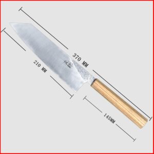 TAIE Kitchen Knife 8 Inch Japanese Bunka Knife High Carbon Powder Forge Stainless Steel 905 Blade With 62 HRC Natural Ash Wood Handle Light Weight Comfortable Grip 210mm