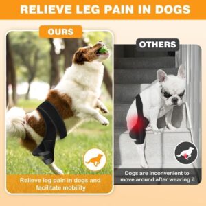 JUANWAN Dog Knee Brace Leg Braces - Dog Canine Knee Stifle Brace Wrap Dog Knee Brace for Torn ACL Hind Leg Joint Pain Muscle Sore Pet Brace Reduces Pain and Inflammation (M)