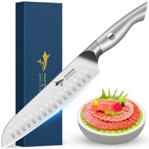 mad shark premium santoku knife 8 inch, high-end professional best sharp kitchen knife, german stainless steel, japanese chef knife, sushi knife, chef's knives, cutting knives - silver