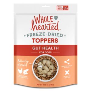 wholehearted freeze-dried gut health dog food toppers 12 oz.