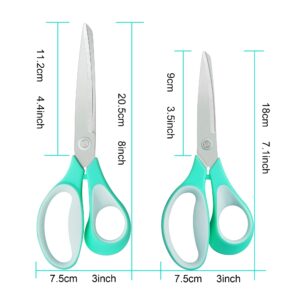 KUONIIY Scissors,Craft Scissors Bulk Pack of 4,Ultra Sharp Blade Scissors,Comfort-Grip Handles,Multipurpose Sharp Scissors for Office Home School Sewing Fabric Craft Supplies