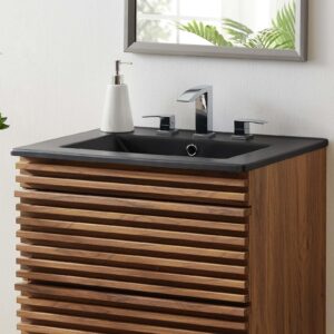 modway cayman 24" bathroom sink in black