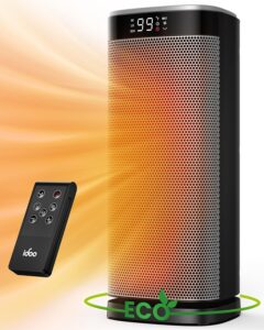 idoo space heaters for indoor use, portable heater for office, small bedroom & large room, electric tower heating with remote, ceramic fast heat - calentones eléctricos para cuarto - christmas gifts