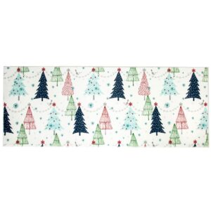 levtex home - white pine - rug/carpet - 24" x 60" - blue, red, green and white - 100% polyester - woven fabric backing