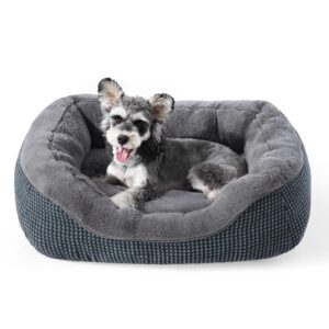 invenho small dog bed for small dogs, cat beds for indoor cats washable, orthopedic dog bed, warming soft calming sleeping puppy bed durable pet bed with anti-slip bottom s(20"x19"x6")