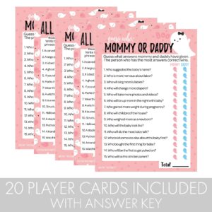 Pink A Little Boo is Almost Due Girl Baby Shower Games, Guess Who and All Things Halloween Matching Game (2 Game Bundle) - 20 Cards, Halloween Baby Shower