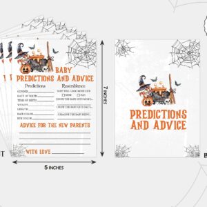 Halloween Baby Shower Prediction and Advice Cards, Halloween Game for Baby Shower, Baby Shower Decorations, Fall Gender Reveal Party Supplies, Set of 30 Cards - WY12