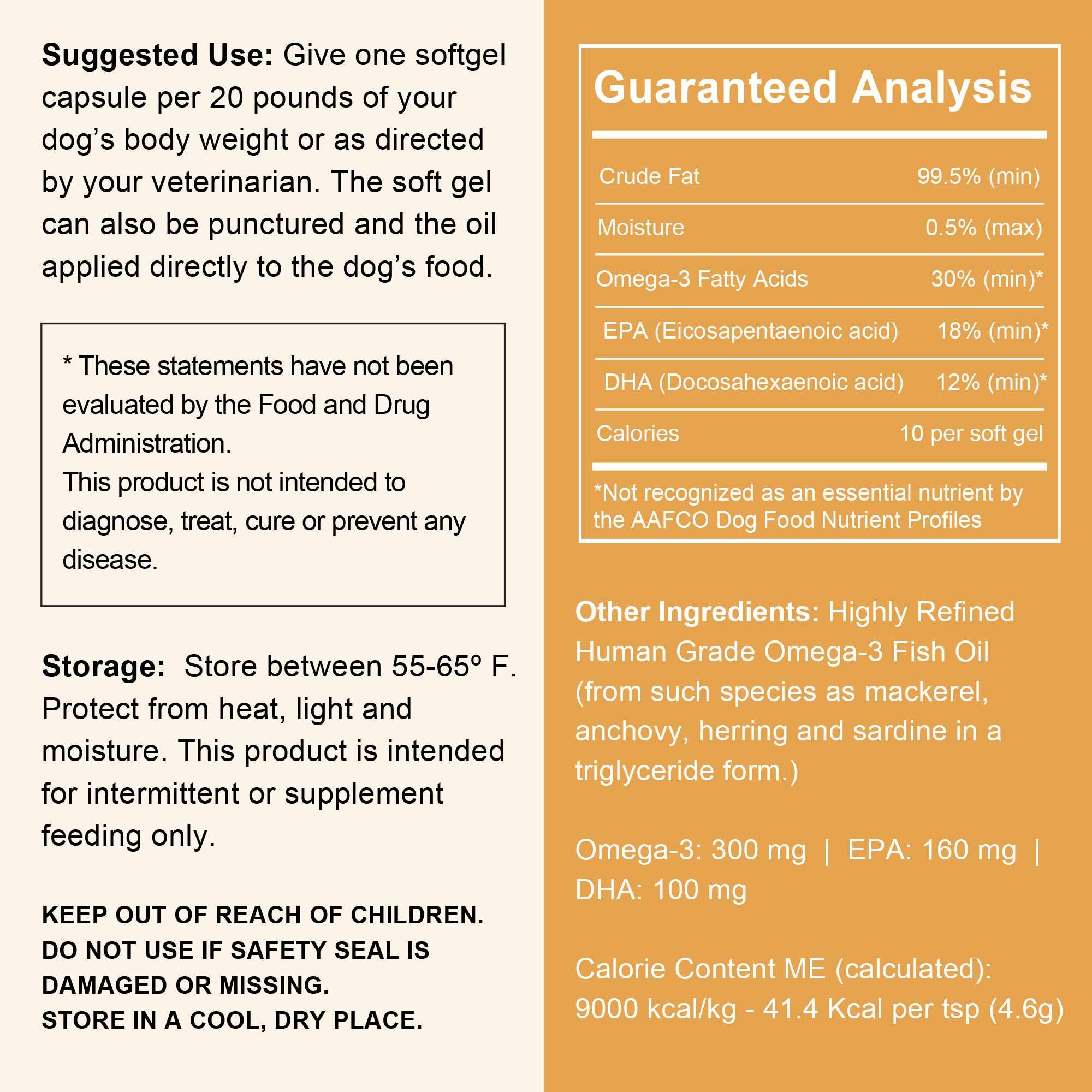 Wild Caught Omega 3 Fish Oil for Dogs - 180 Softgel Capsules for Healthy Skin and Coat - 1000 mg Dog Fish Oil Pills for Shedding, Dry Itching Skin, and Hot Spots