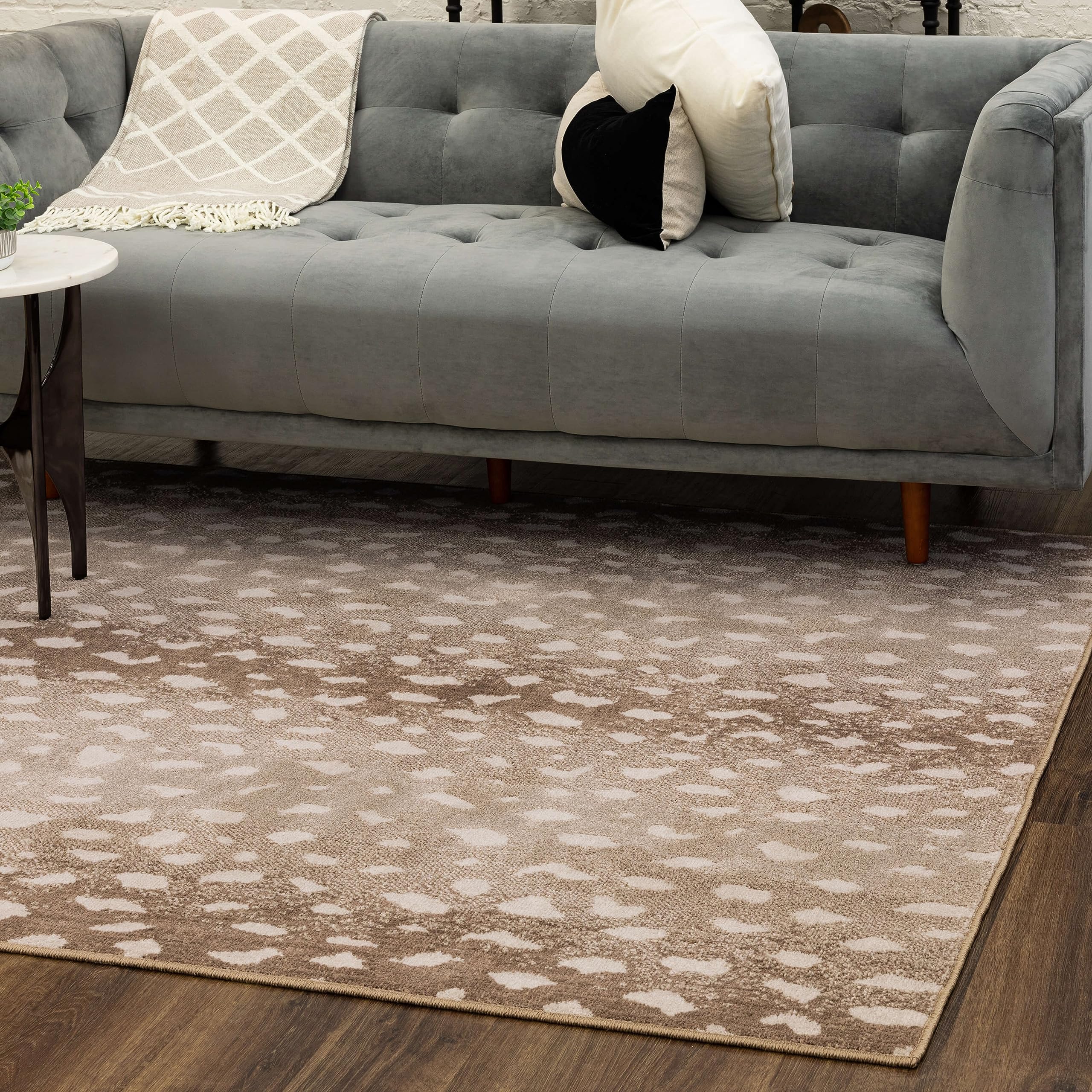 Mohawk Home Antelope Animal Print Beige 2' 1" x 3' 8" Area Rug Perfect for Kitchen, Living Room, Dining Room