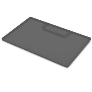 xds 34''x22'' cut to fit under sink mats,silicone under sink liner for kitchen cabinets, preventing drips, leaks, spills (dark gray)