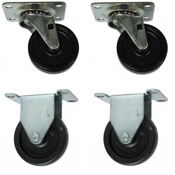 Set of 4 Casters 3600L4, 3600L5 for Rubbermaid Ingredient Bin 3600, 3601, 3602, 3603, 2020794, 2020951