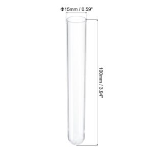 PATIKIL 9ml Plastic Test Tubes with Cork Stoppers, 20Pcs 100x15mm Tubes for Scientific Party Decoration Candy Bead Storage Bath Salt Lab Use, Clear