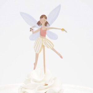 SAMOKA Fairy Cupcake Topper,24 PCS Birthday Party Cupcake Topper,Fairy Theme Party Decoration,Wing Angel Fairy Cake Topper,Ballet Dancer Cake Decorations,Baby Shower Supplies Fairy Wedding Decorations