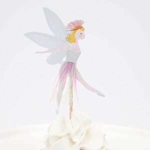 SAMOKA Fairy Cupcake Topper,24 PCS Birthday Party Cupcake Topper,Fairy Theme Party Decoration,Wing Angel Fairy Cake Topper,Ballet Dancer Cake Decorations,Baby Shower Supplies Fairy Wedding Decorations