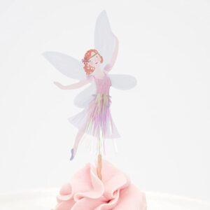 SAMOKA Fairy Cupcake Topper,24 PCS Birthday Party Cupcake Topper,Fairy Theme Party Decoration,Wing Angel Fairy Cake Topper,Ballet Dancer Cake Decorations,Baby Shower Supplies Fairy Wedding Decorations