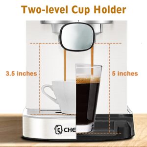 Espresso Machine 20 Bar, Stainless Steel Iced Coffee Maker, Professional Espresso Maker with Milk Frother Steam Wand, Compact Coffee Machine, Gift for Dad or Mom CCHENGVEY