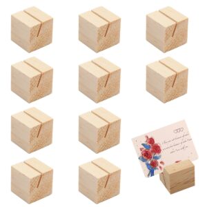 auswalar 10 pcs wood place card holders, wood table number holders, stands picture holder, for home wedding, party, decoration, photo display