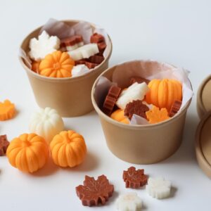 jarful house wax melts hello pumpkin | strong scented wax tarts peppercorn orange apple vanilla mandarin tonka bean