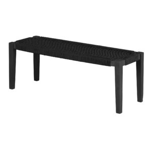 south shore balka wood and rope bench, pure black