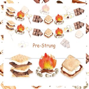 Sursurprise S’mores Party Decorations, 2Pcs S’mores Party Banners for Camping Campfire Camper Birthday Baby Shower Party Supplies