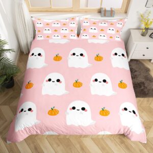 erosebridal halloween bedding set cartoon ghost comforter cover halloween pumpkin decorations,gothic pumpkin lights duvet cover twin,kawaii shadows pink room decor halloween decorations indoor