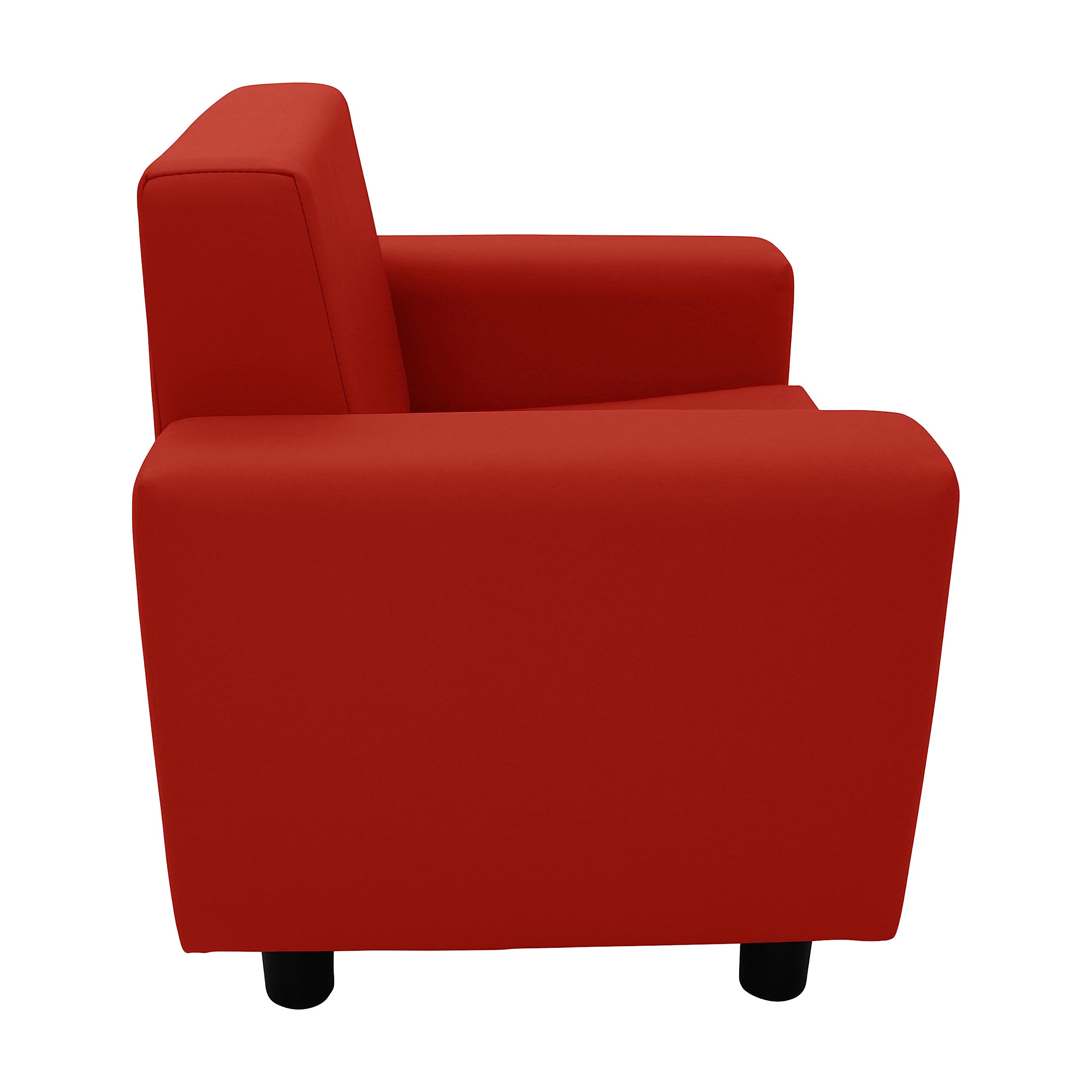 Factory Direct Partners SoftScape Inspired Playtime Classic Reading Chair, Children's Commercial-Grade Upholstered Furniture for Home, Daycare, Preschool, Library; Comfy Modern Design - Red, 14472-RD