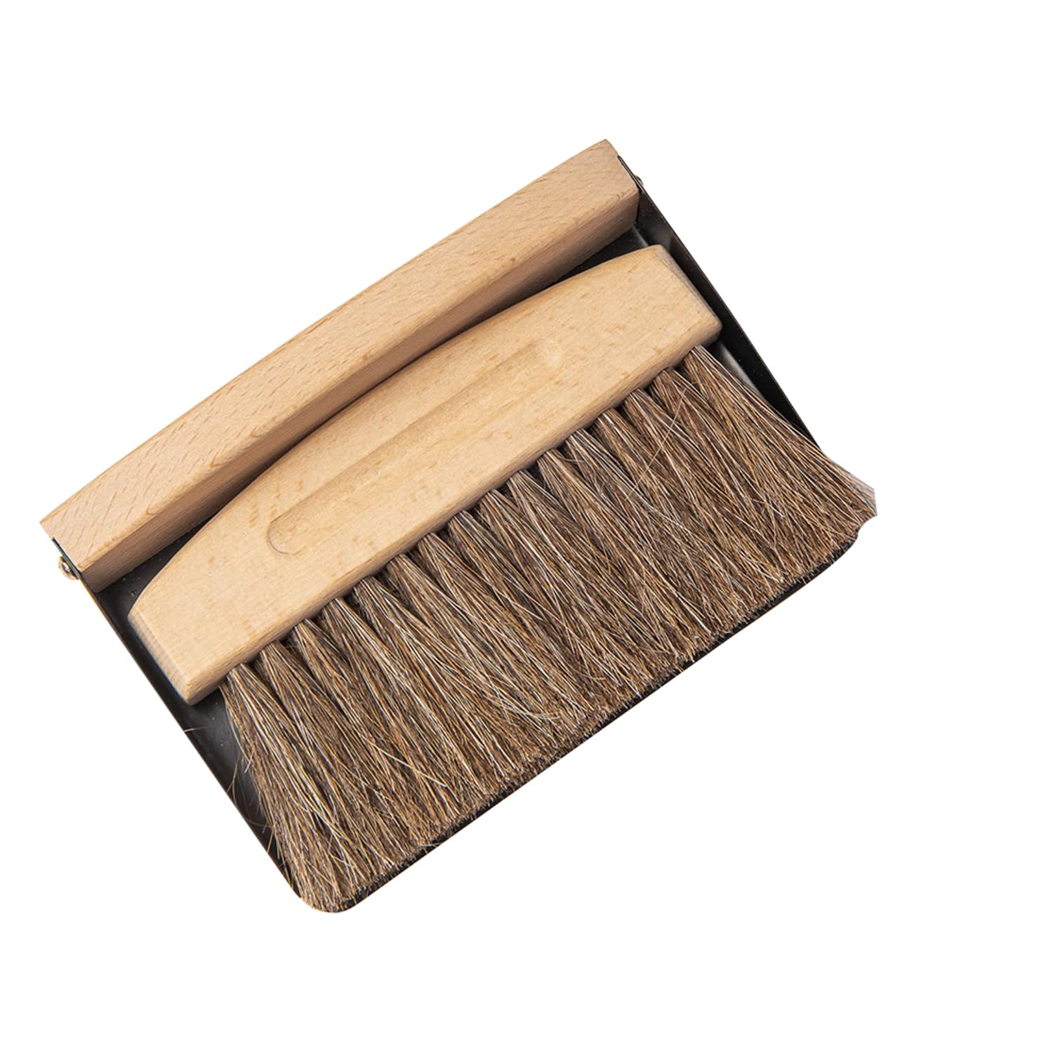 Broom and Dustpan Set - Small Broom and Dustpan Set, Perfect for Tiny Spaces and Quick Table Cleanups - Mini Broom and Dustpan Set, Wood Hand Broom with Natural Horsehair Bristles(5.9 x 3.9 inches)