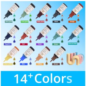 VAST WANT Candle Dye - 16 Bottles Vivid Colors Liquid Candle Dye for Soy Wax, High Concentrate Candle Color Dye for Beeswax, Gel Wax, Palm Wax- Each 10ml/ 0.35 oz