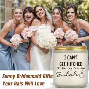 Bridesmaid Proposal Gifts, Maid of Honor Gift from Bride, Wedding Day Bridal Party Bachelorette Gifts for Bridesmaids Matron of Honor - Funny Lavender Scented Candle Gifts for Friend Sister Women