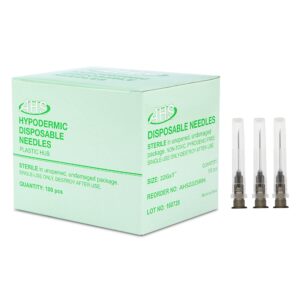 sterile disposable injection needle with cap for animal, pet, poultry and industrial dispensing needle accessories (22g x 1)