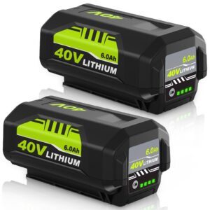 op4026 6000mah replacement for ryobi 40v battery 6ah compatible with ryobi 40v lithium battery op40602 op40601 op4060a1 op4026a op4075a op4050a op40201 op4040 op40404 op401 with led indicator(green)