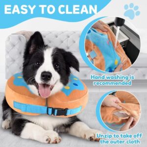 Inflatable Dog Collar Dog Donut Cone Collar Soft Recovery Pet Cone for Small Medium Large Dogs Cats Adjustable Donut Cone for Post Surgery Recovery-XL