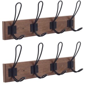 mzizi dco coat rack wall mounted,wall coat rack with 8 rustic coat hooks,office entryway bedroom hanging towel coat clothes hat bag robes (2 pack)