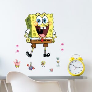 wall palz spongebob squarepants wall decal - 20" spongebob stickers with 3d augmented reality interaction - spongebob bedroom decor