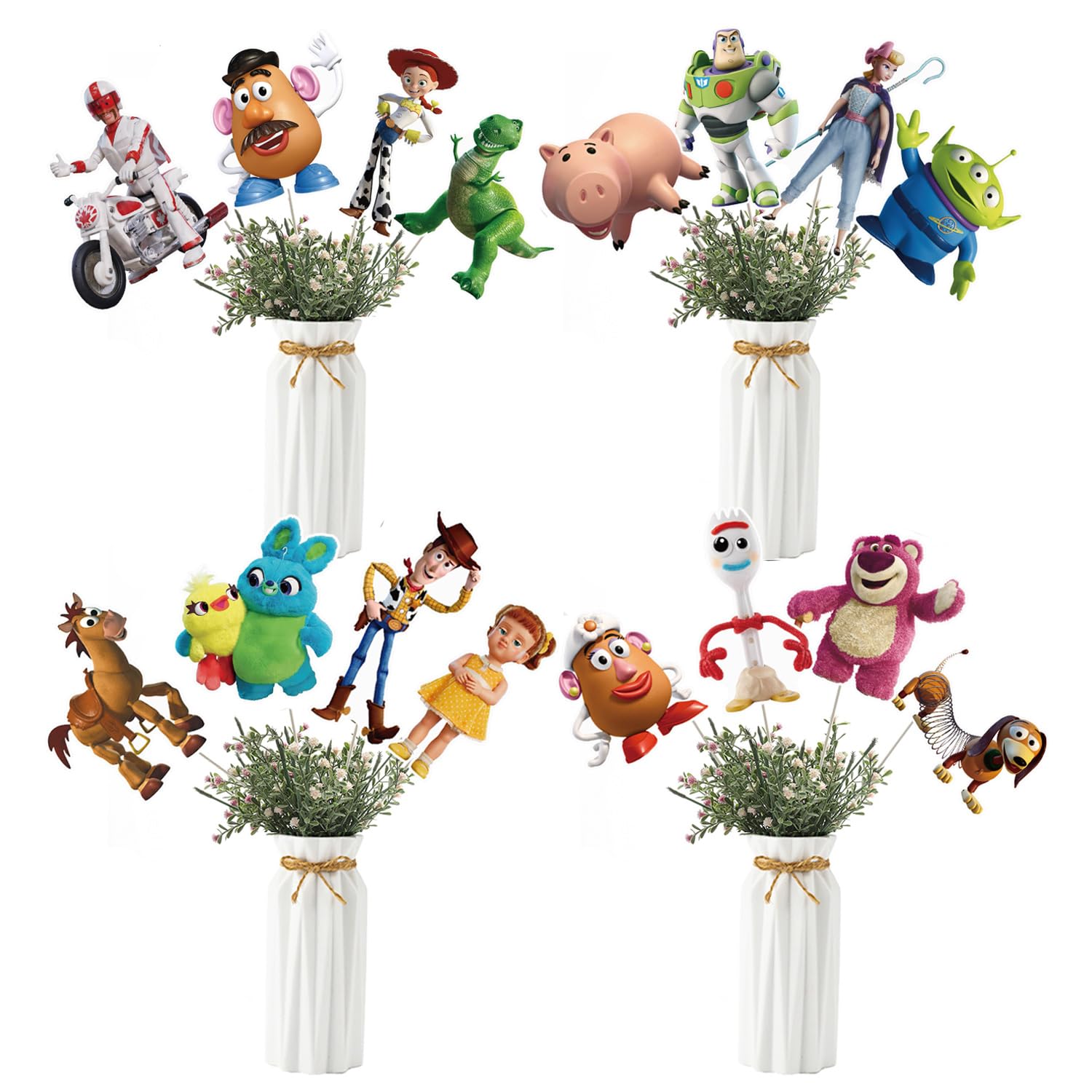 32PCS Toy Inspired Party Decorations,Centerpieces Decorations Stick Table Toppers For Birthday Party Baby Shower Party Supplies Decor Table Toppers