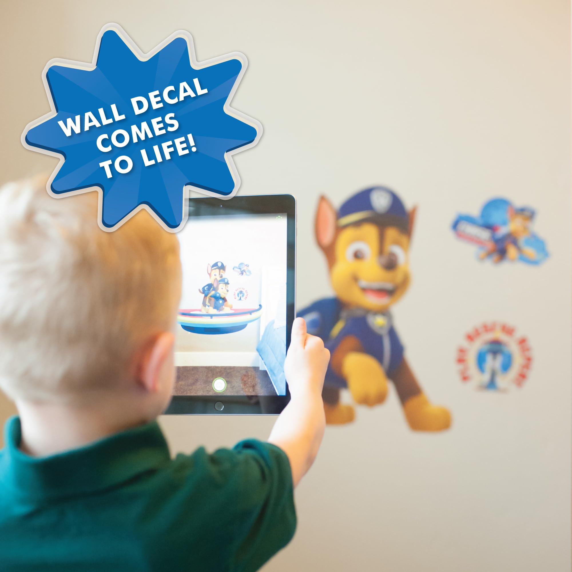 Wall Palz Nickelodeon Paw Patrol Wall Decal - 19" Chase Wall Stickers for Bedroom with 3D Augmented Reality Interaction - Paw Patrol Wall Decor