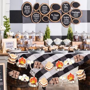 Sursurprise S’mores Party Decorations, 2Pcs S’mores Party Banners for Camping Campfire Camper Birthday Baby Shower Party Supplies