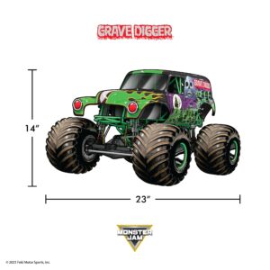 Wall Palz Monster Jam Grave Digger Wall Decal - Monster Jam Wall Stickers with 3D Augmented Reality Interaction - 23" Monster Jam Grave Digger Monster Truck Wall Decorations