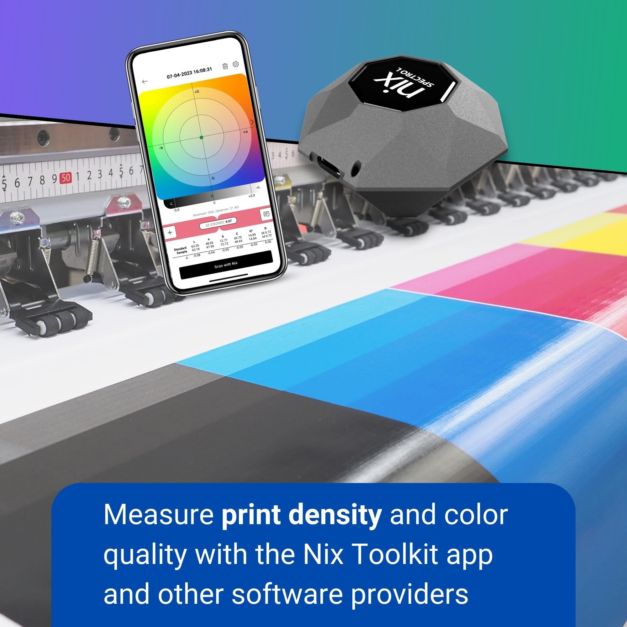 Nix Spectro L Spectrophotometer and Densitometer- Professional Color Matching Technology, Compatibility with 200,000+ Paints, Spectral Data and Delta-E Functionality for Accurate Results