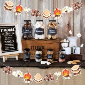 Sursurprise S’mores Party Decorations, 2Pcs S’mores Party Banners for Camping Campfire Camper Birthday Baby Shower Party Supplies