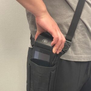 Square Payment Pouch with Sling/Waistbelt and Rugged Metal Belt Clip