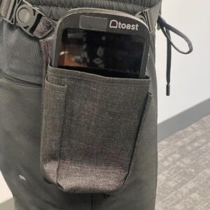 Square Payment Pouch with Sling/Waistbelt and Rugged Metal Belt Clip