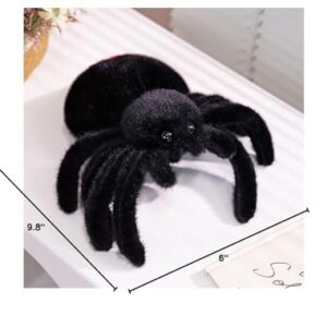 XItbyja Black Spider Pillow Cute Spider Plush Toys 9.8inch Animal Soft Fur Huggable Jumping Spider Plush,Halloween Stuffed Animal Gift Adorable Playtime Plush Toy,Super Soft Plush Doll Toy for Kids