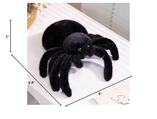 XItbyja Black Spider Pillow Cute Spider Plush Toys 9.8inch Animal Soft Fur Huggable Jumping Spider Plush,Halloween Stuffed Animal Gift Adorable Playtime Plush Toy,Super Soft Plush Doll Toy for Kids