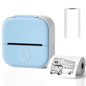 soputry mini pocket printer, 2023 new inkless sticky note printer bluetooth sticker printer, portable photo printer pocket thermal printer for diy scrapbook (blue)