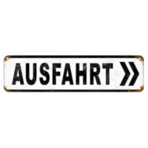 snowsun vintage signs retro tin sign ausfahrt autobahn exit metal sign 4x16 inch